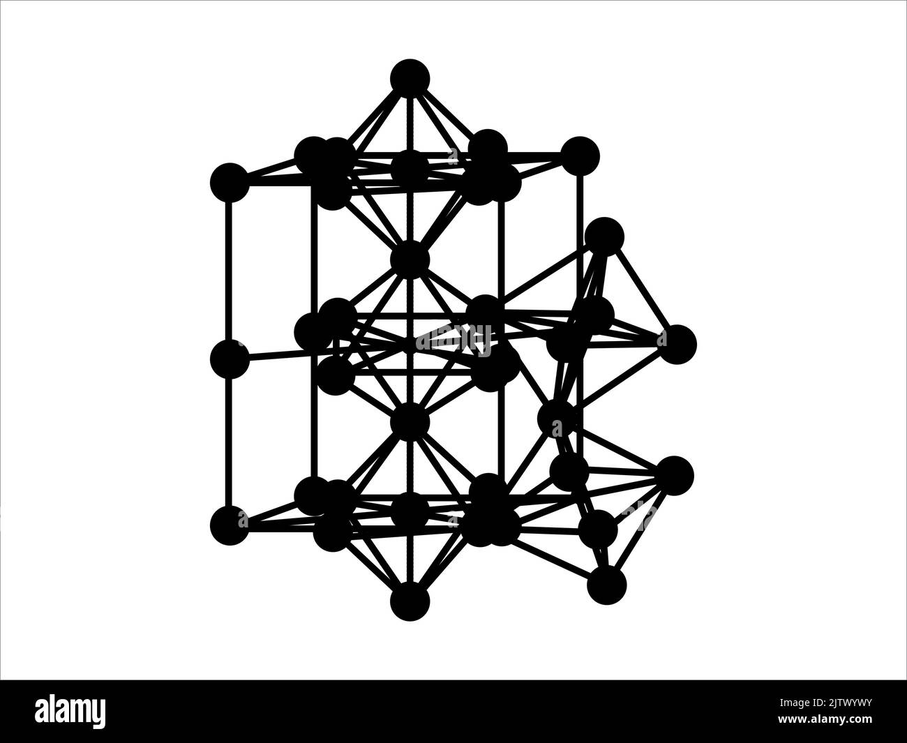 Volumetric Crystal lattice. The position of atoms in a crystal. Vector ...