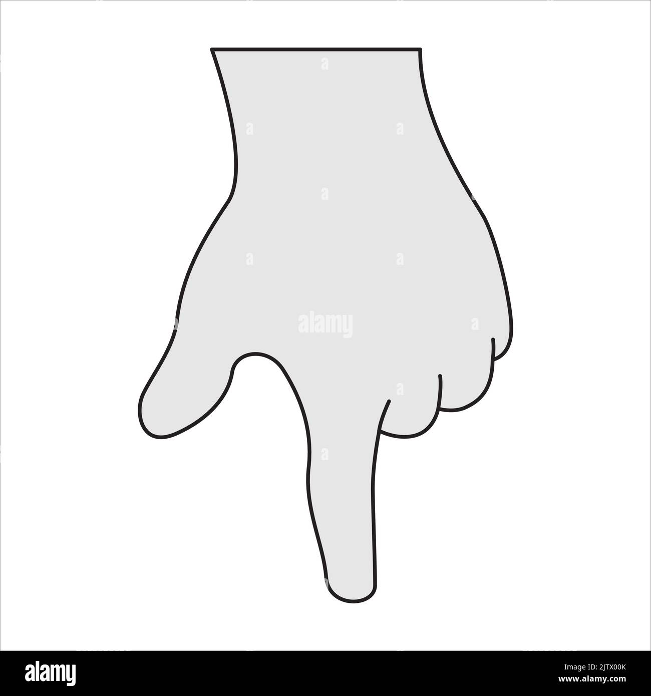 The hand shows different gestures. A finger pointing at something. A ...