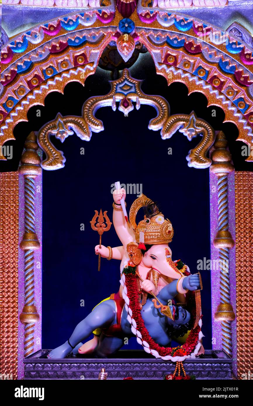 01 September 2022, Pune, Maharashtra, India, Beautiful idol of Lord ...