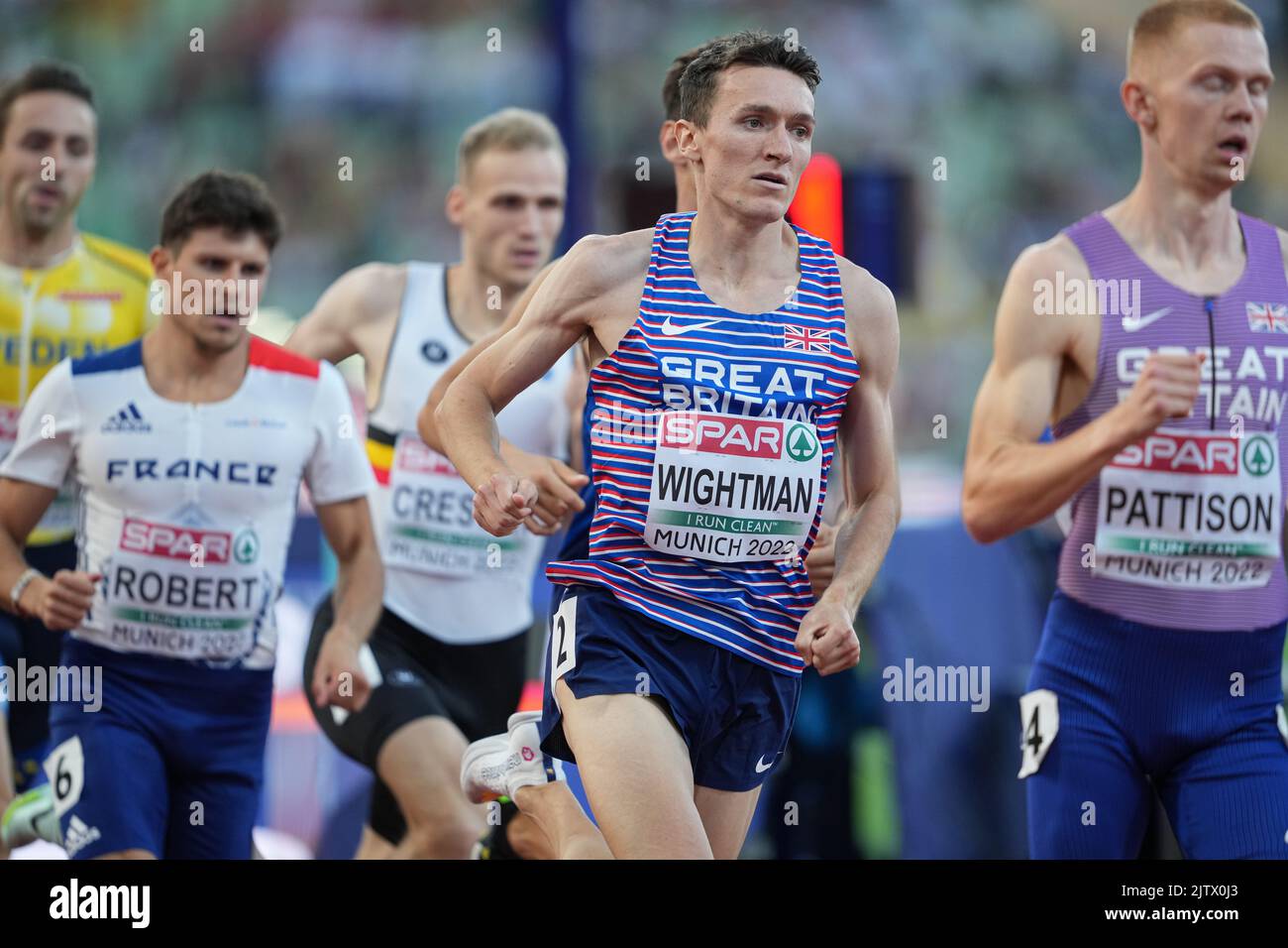 Jake Wightman participating in the 800 meters of the European Athletics ...