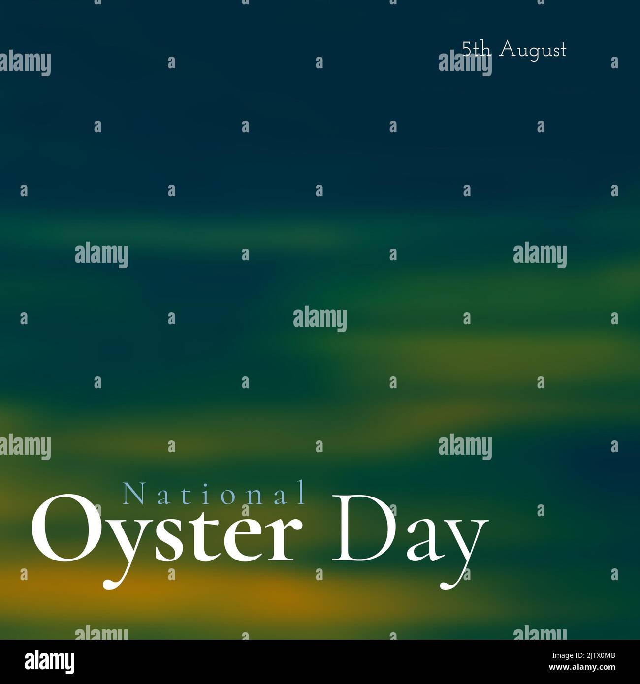 Illustrative image of 5th august and national oyster day text against ...