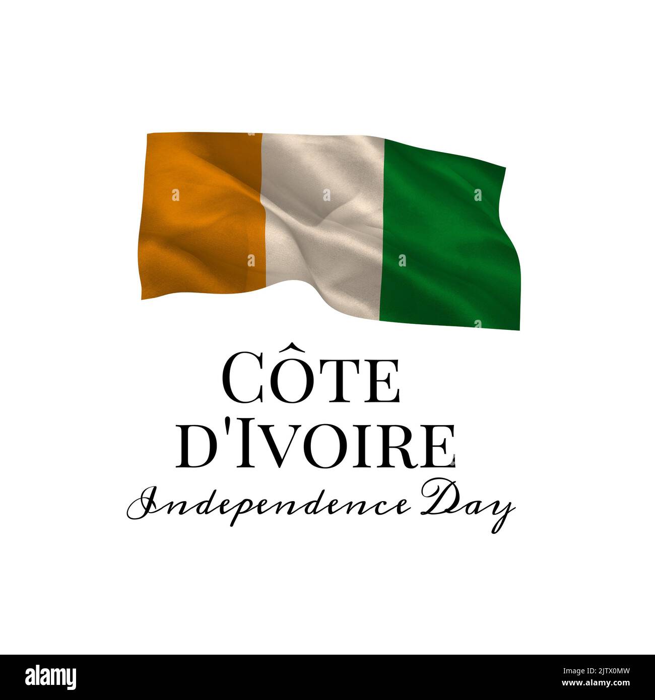 Illustration Of Cote Divoire National Flag With Cote Divoire