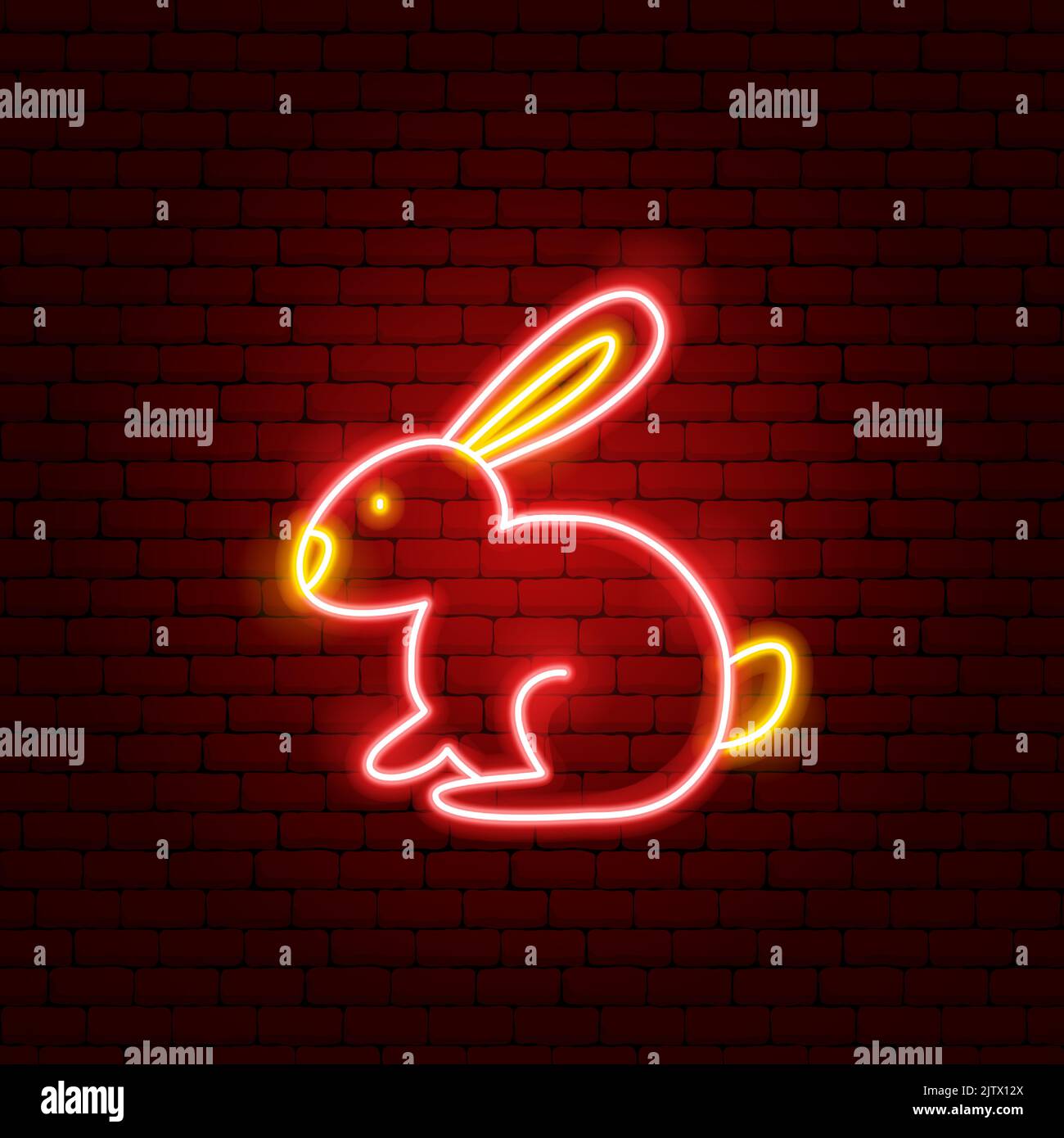 Rabbit Chinese Zodiac Neon Stock Vector Image & Art - Alamy