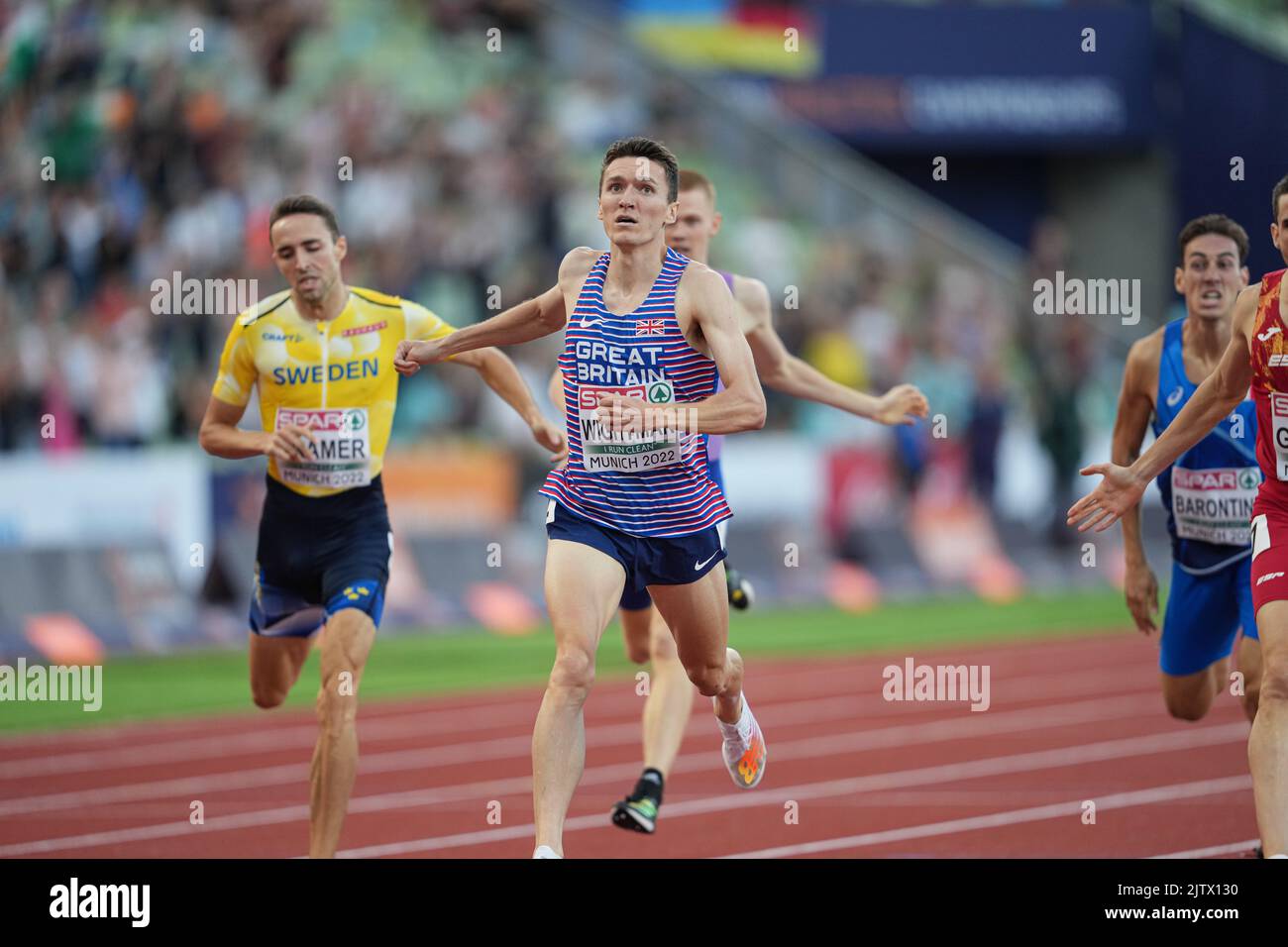 Jake Wightman participating in the 800 meters of the European Athletics ...