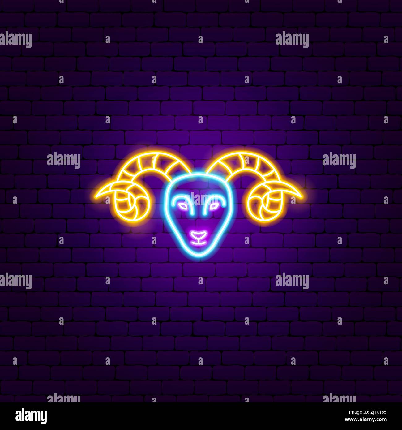 Aries Zodiac Neon Stock Vector Image & Art - Alamy