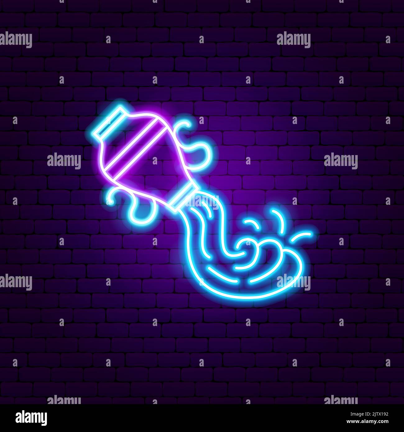 Aquarius Zodiac Neon Stock Vector Image & Art - Alamy
