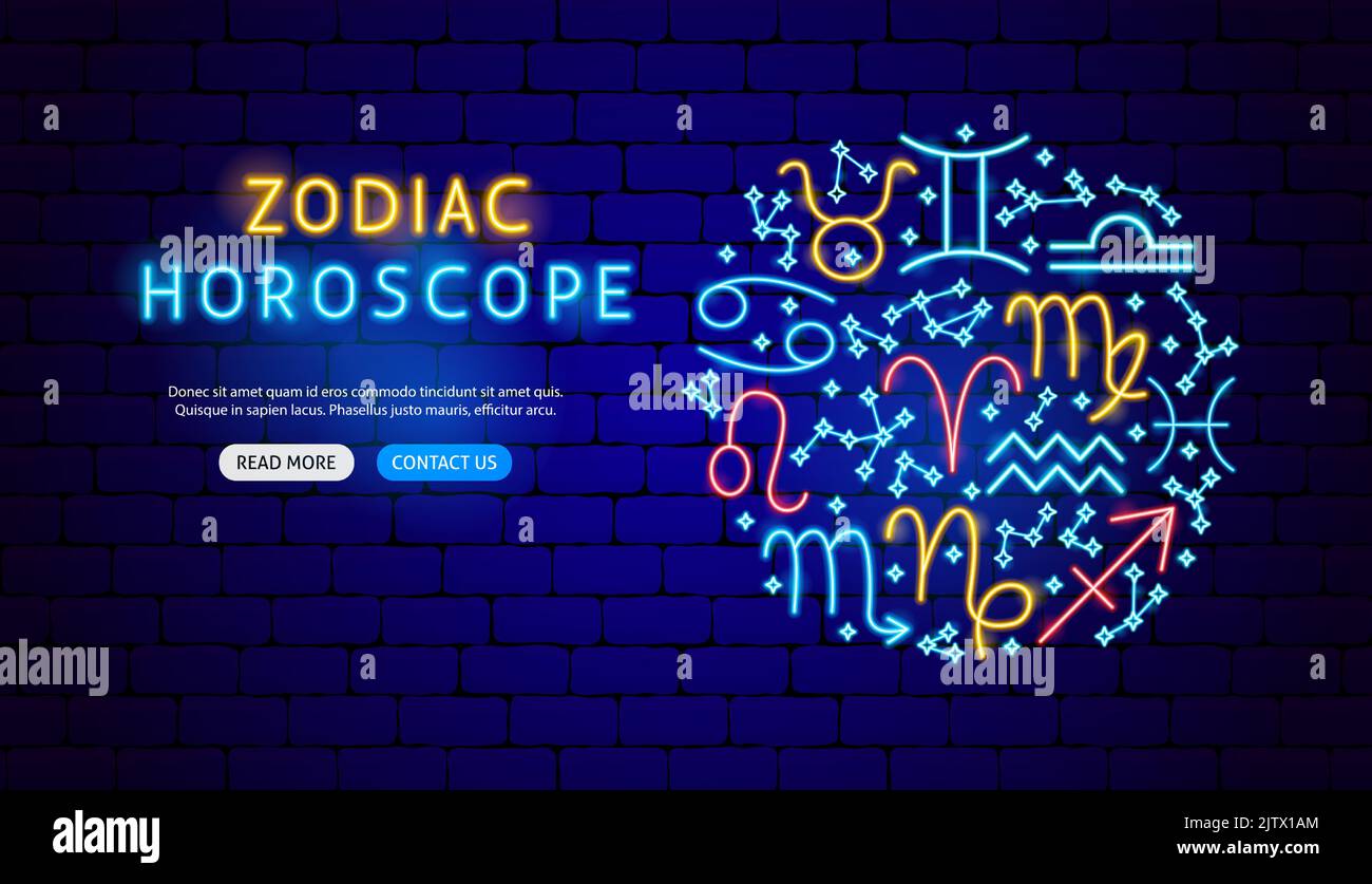 Zodiac Horoscope Neon Banner Design Stock Vector Image & Art - Alamy