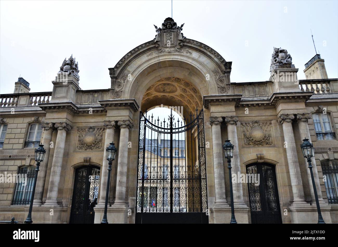 Paris, France 03.23.2017: The official entrance of the Élysée Palace ...