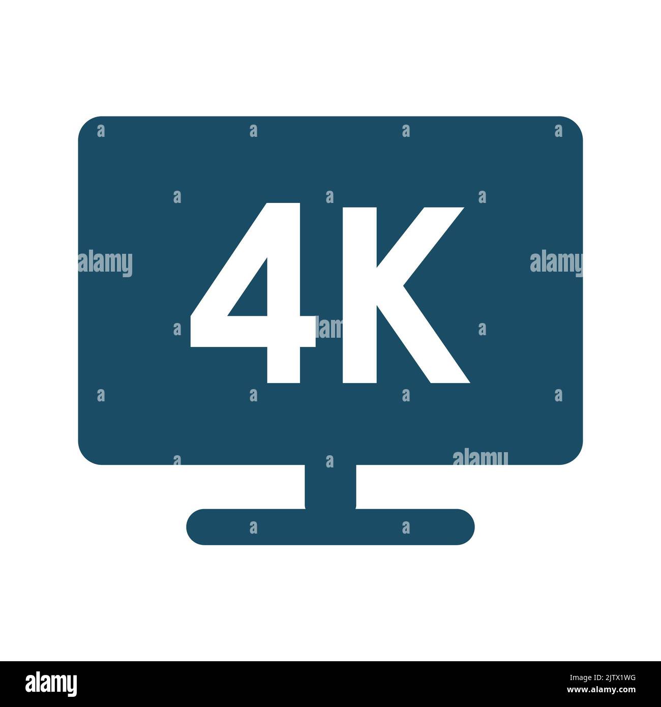 High quality dark blue flat 4k definition led screen icon. Pictogram ...