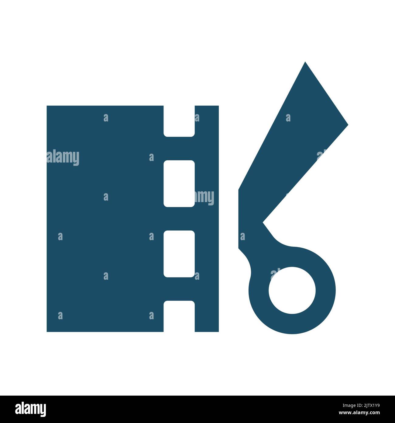 High quality dark blue flat post production, video cut, edit icon ...