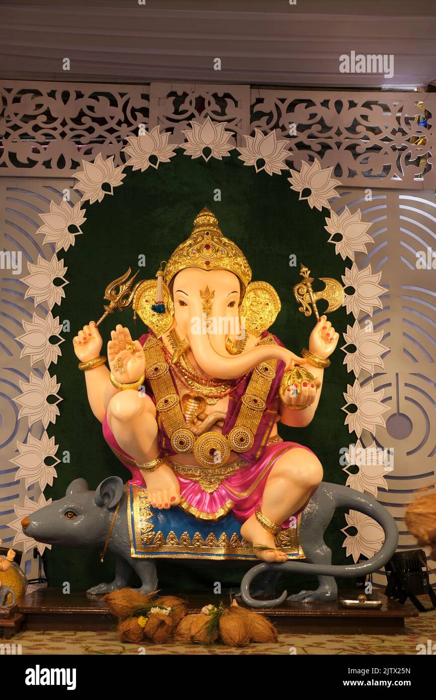 01 September 2022, Pune, Maharashtra, India, Beautiful idol of Lord ...