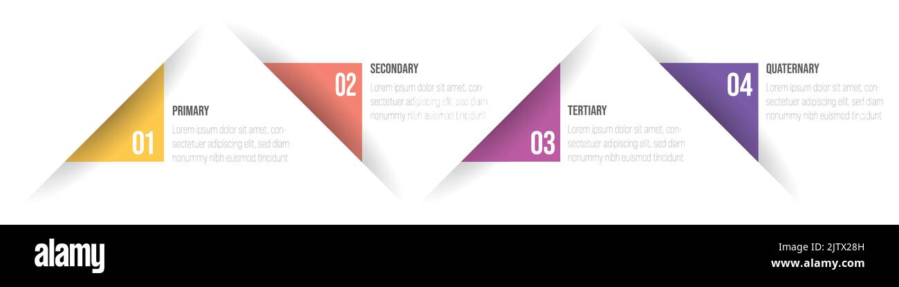 Four steps diagram of colourful arrows Stock Vector Image & Art - Alamy