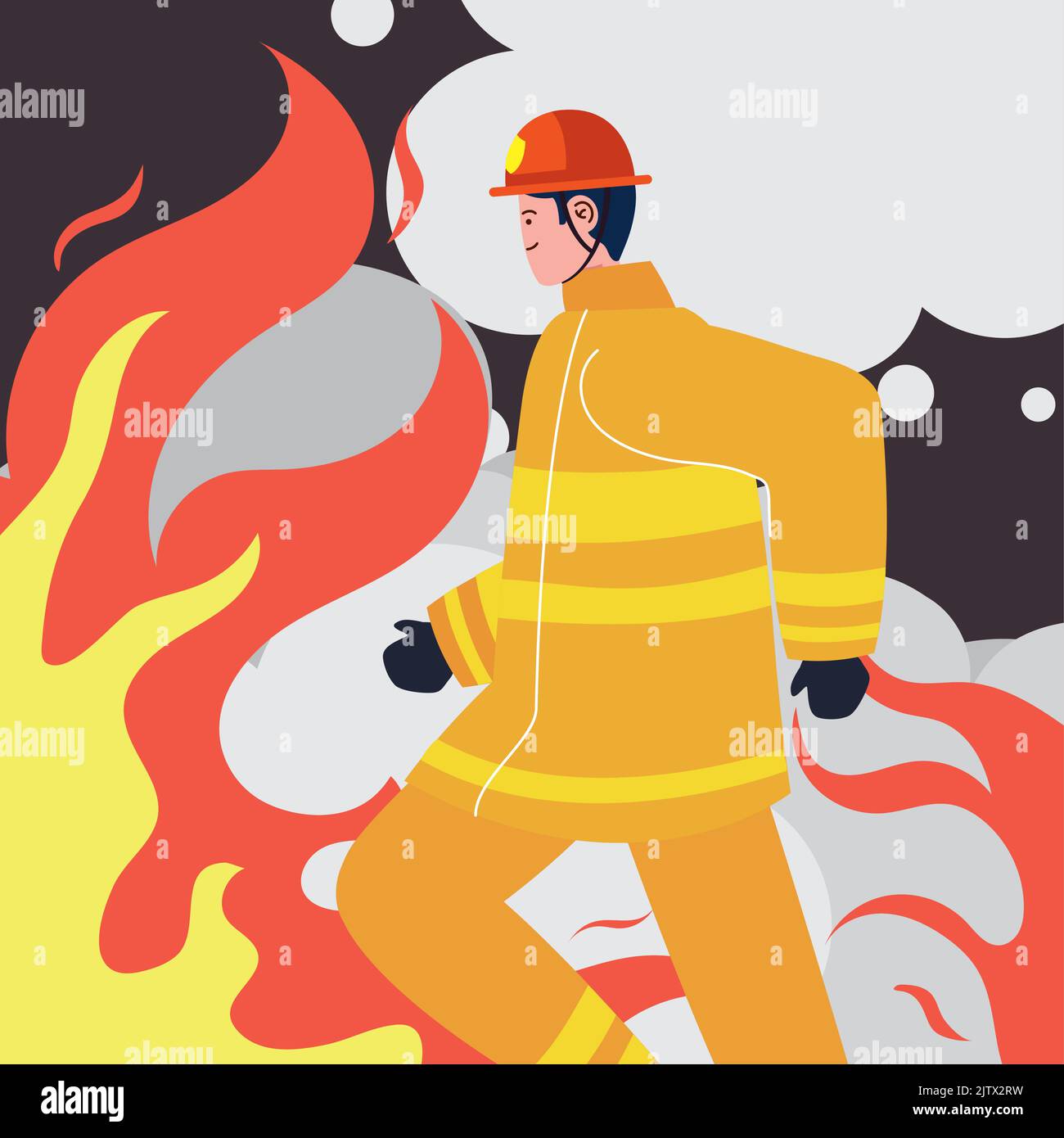 fireman running character Stock Vector Image & Art - Alamy