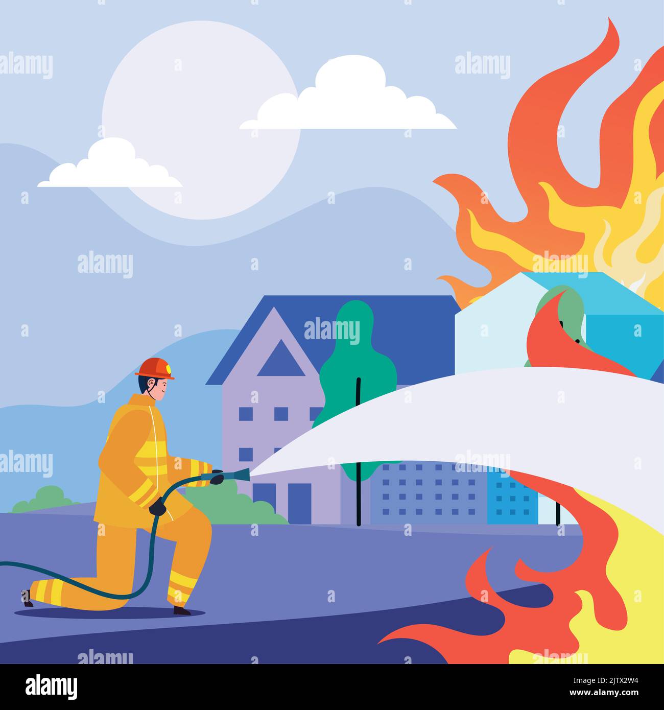 Water putting out fire Stock Vector Images - Alamy