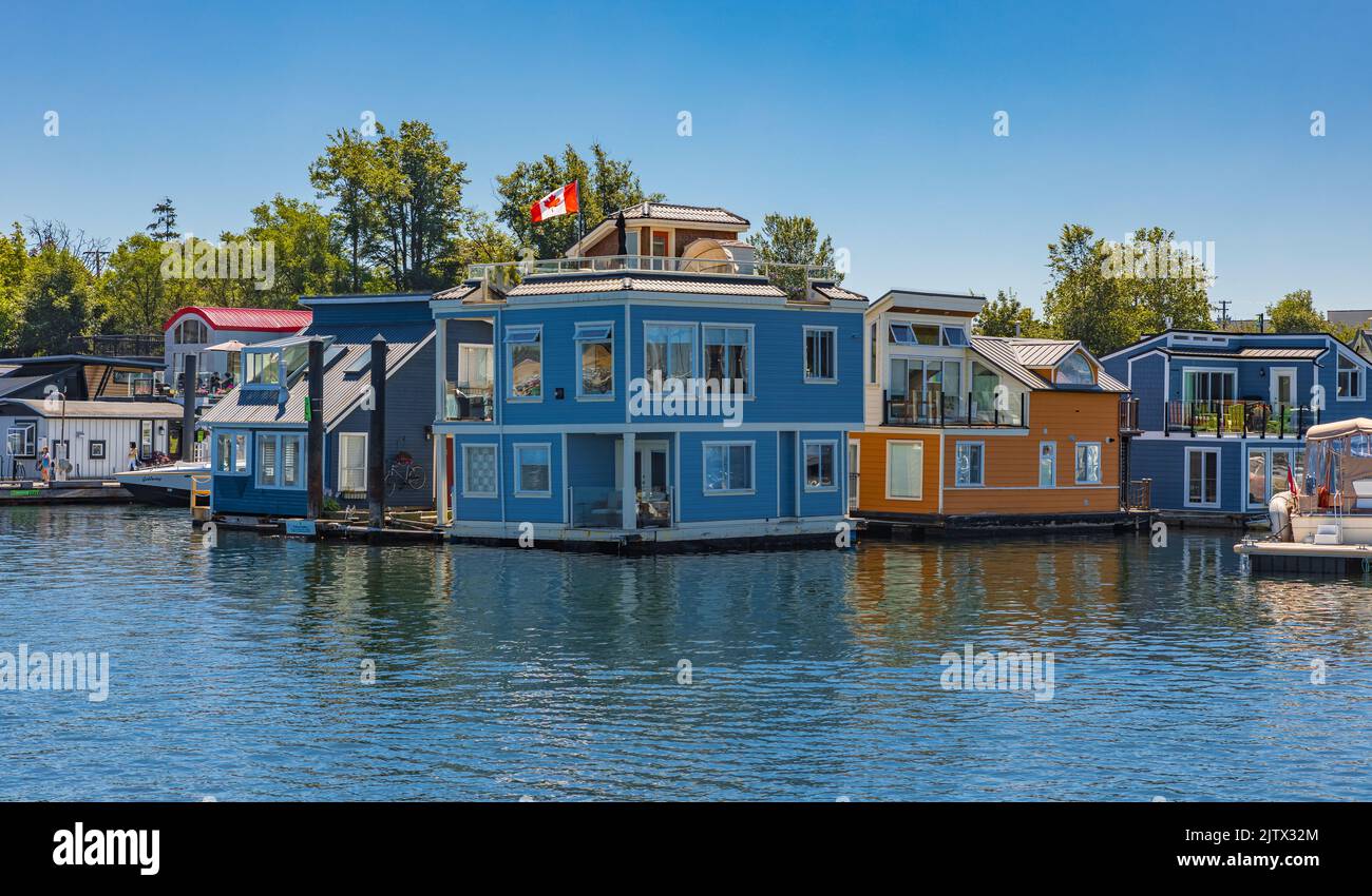 Floating Home Village Yellow Brown Houseboats Fisherman's Wharf ...