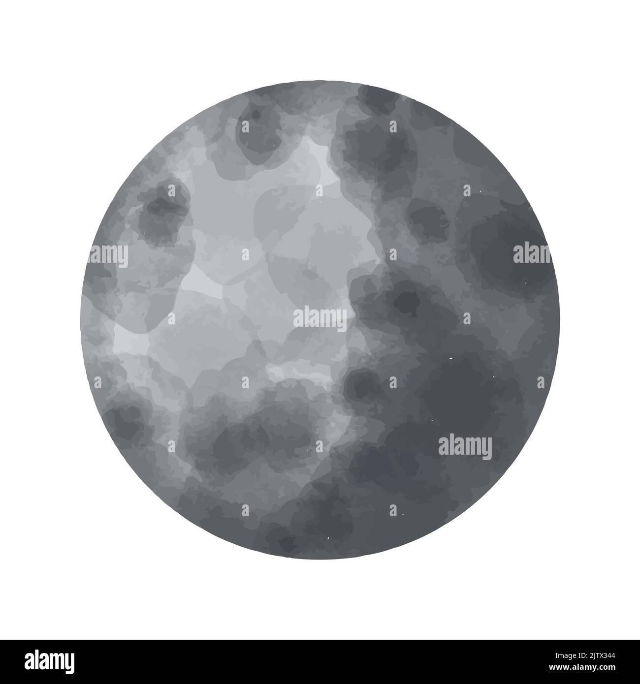 Vector Moon painted in watercolor. Space illustration Stock Vector ...