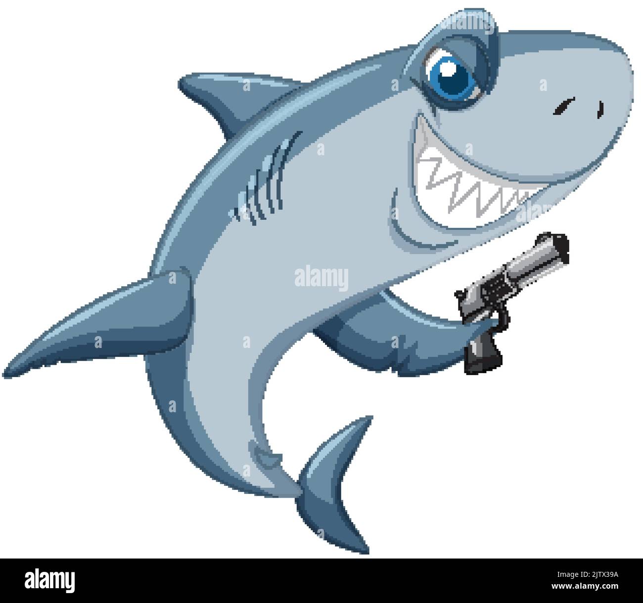 Smiling shark cartoon character illustration Stock Vector Image & Art ...