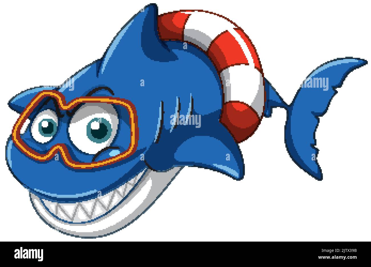 Smiling shark cartoon character illustration Stock Vector Image & Art ...