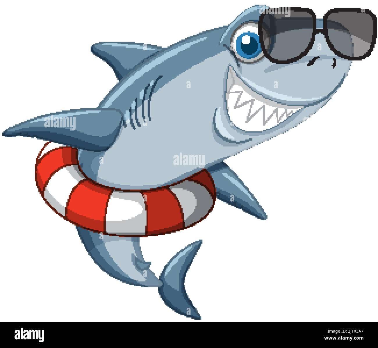 Smiling shark cartoon character illustration Stock Vector Image & Art ...