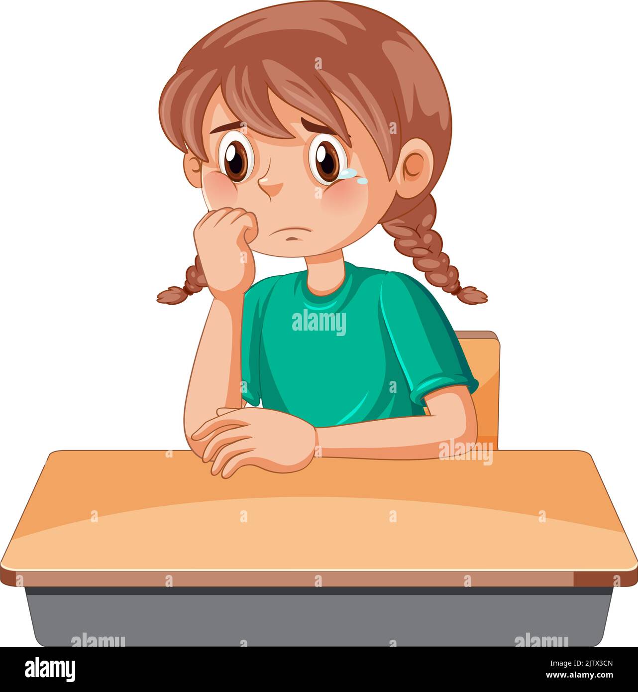Sad girl with face expression illustration Stock Vector Image & Art - Alamy
