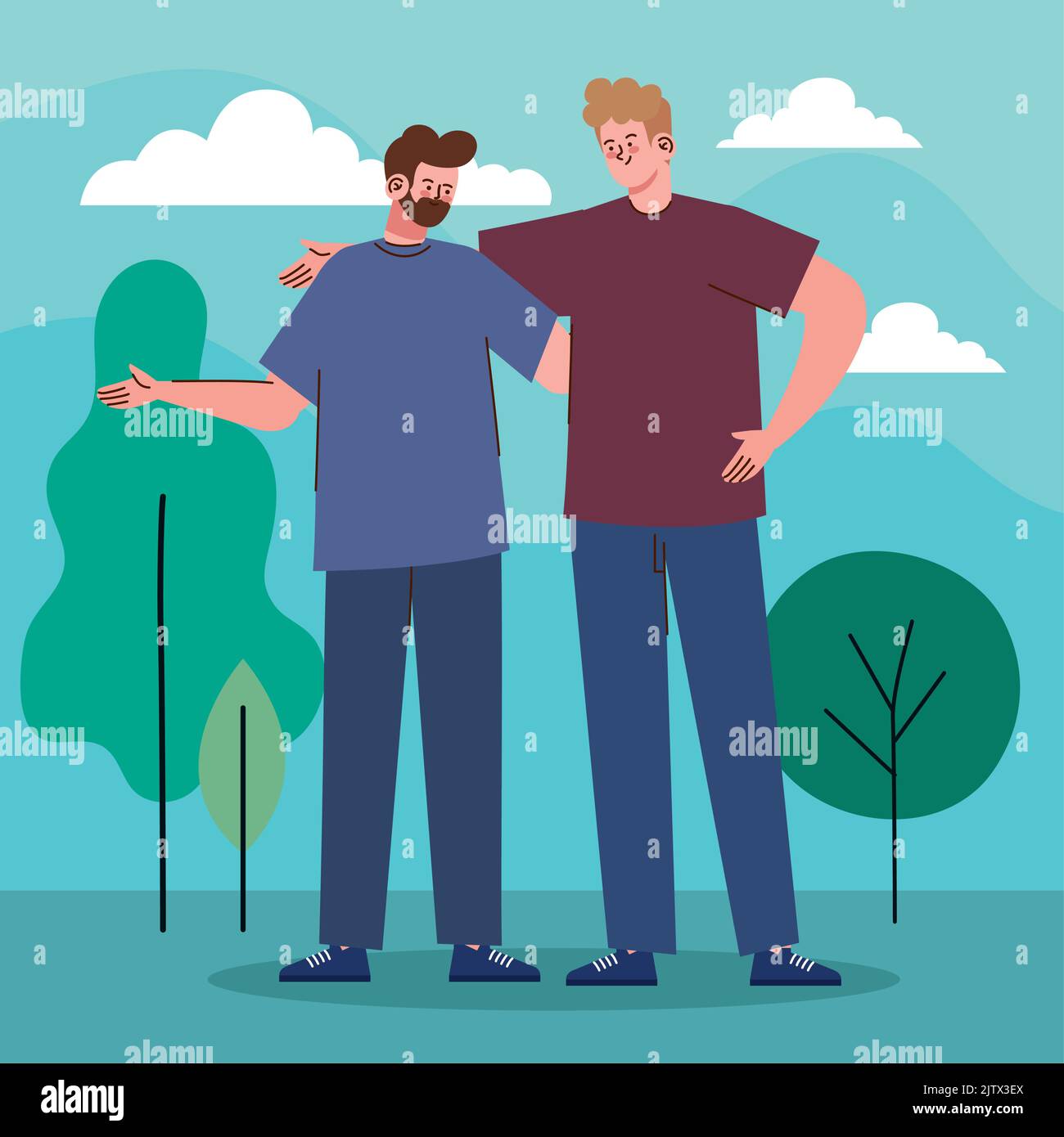 Two friendships Stock Vector Images - Alamy