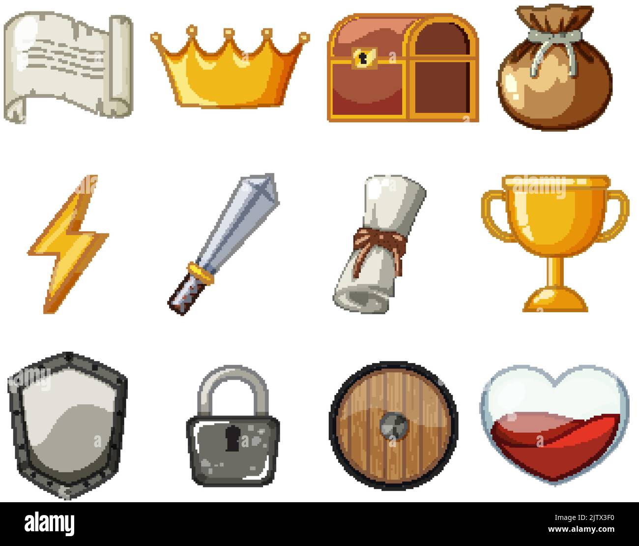 Game element template design set illustration Stock Vector Image & Art ...