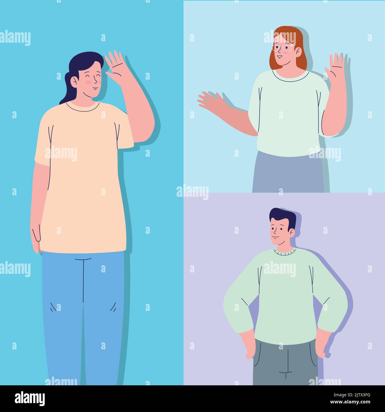 three friends group Stock Vector Image & Art - Alamy
