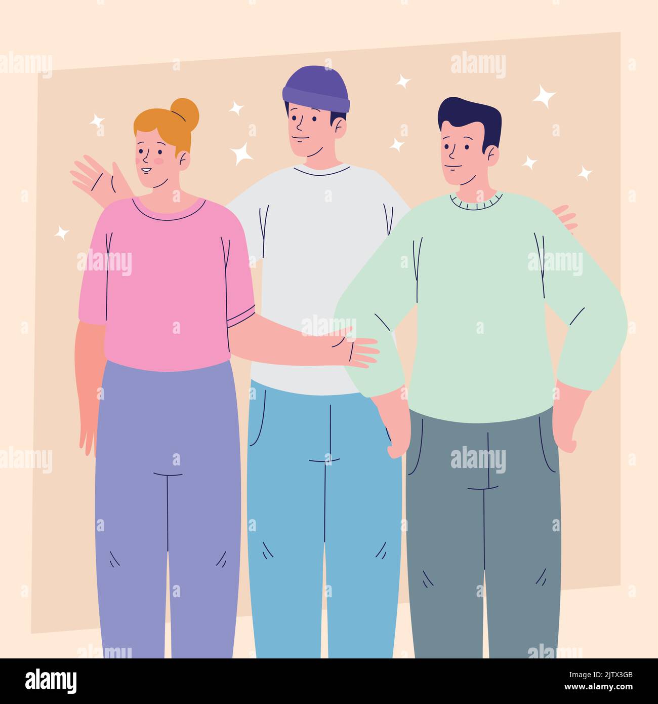 three friends persons group Stock Vector Image & Art - Alamy