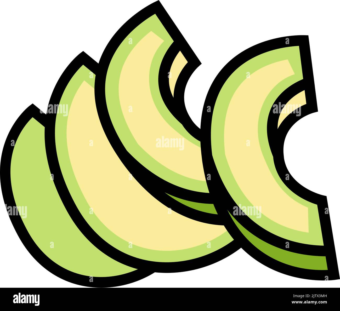 slice bunch of avocado green color icon vector illustration Stock ...