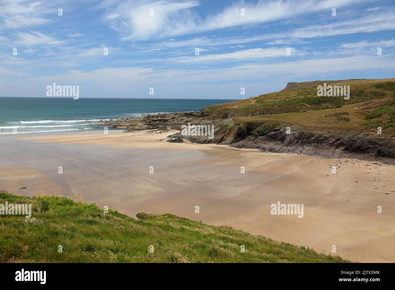 Polzeath beach in Hayle bay, Cornwall Stock Photo - Alamy