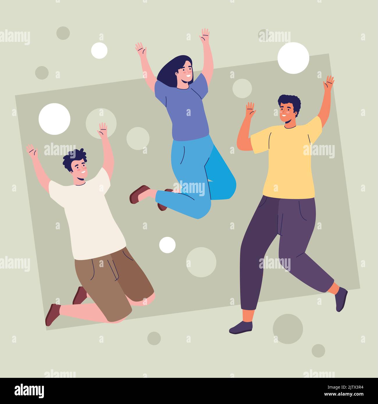 three friends group celebrating Stock Vector Image & Art - Alamy