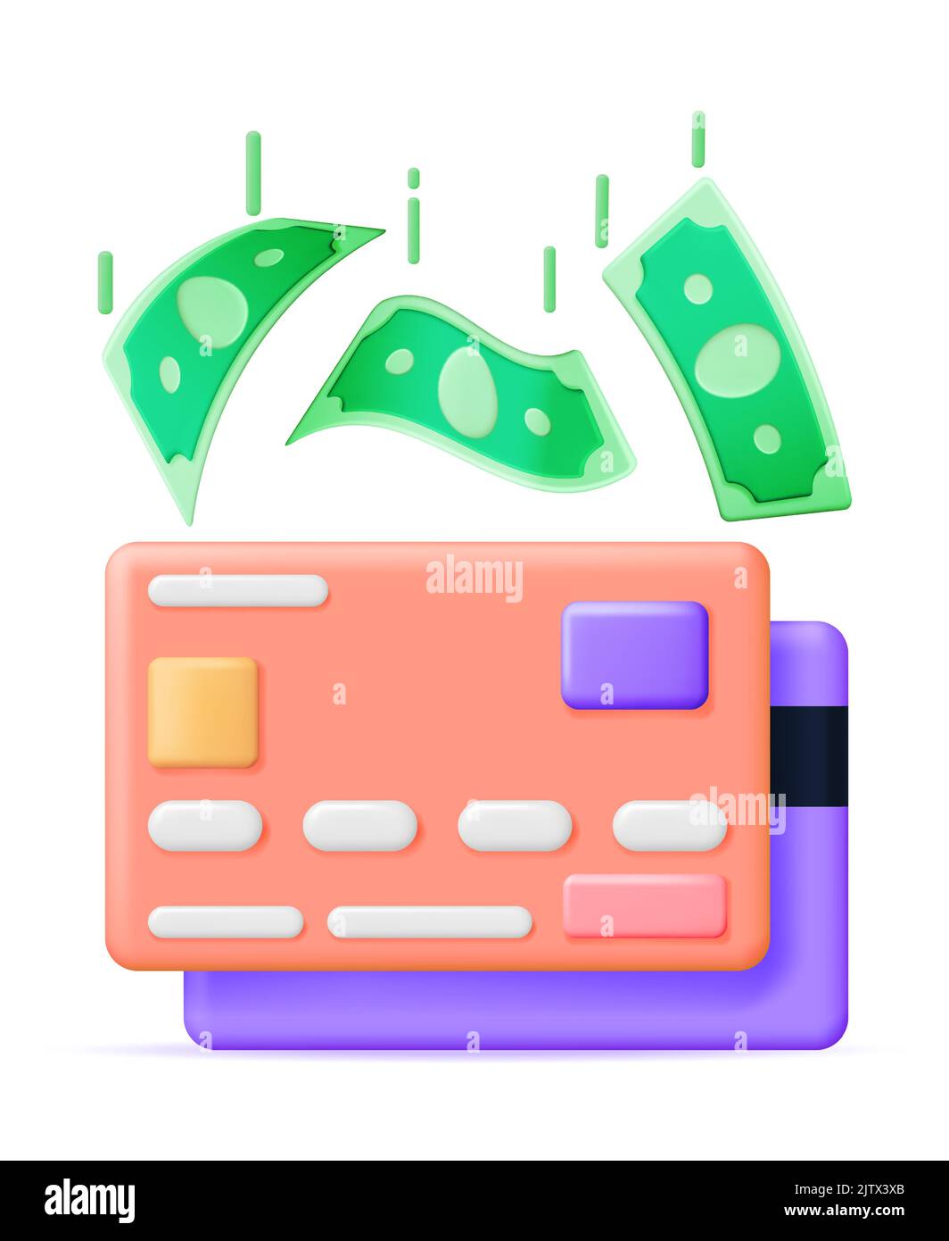 3D Bank Card and Money in Air Stock Vector Image & Art - Alamy