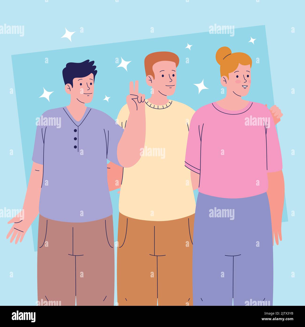 three friends persons Stock Vector Image & Art - Alamy