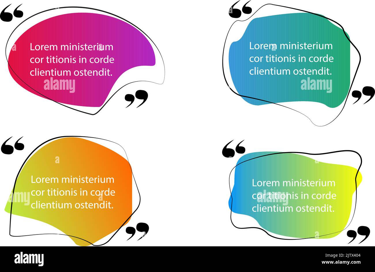 curve shape quotes template four colors illustration Stock Vector Image ...