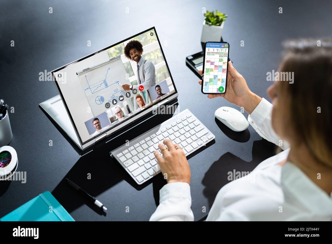 Coaching Lecture And Virtual Remote Training Session Stock Photo - Alamy