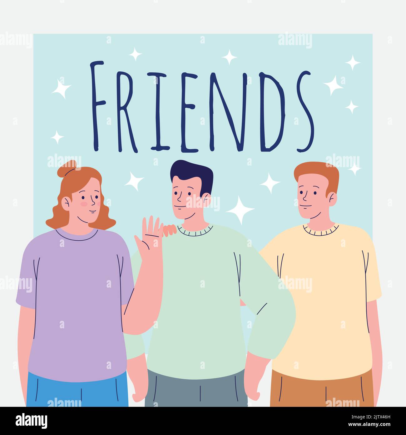 friends lettering and persons Stock Vector Image & Art - Alamy