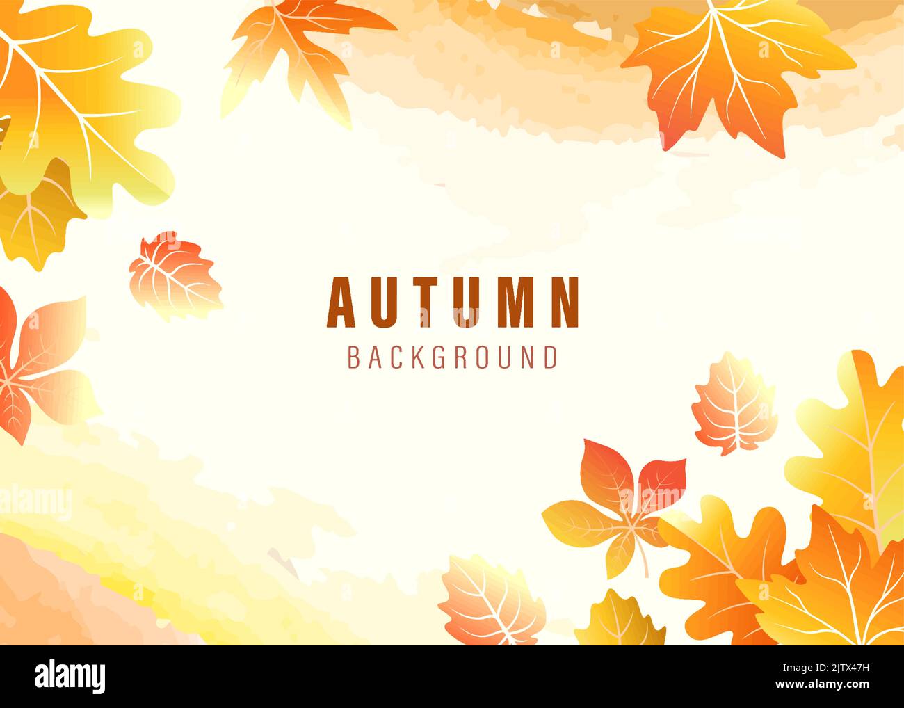 autumn watercolor color background with leaves vector Stock Vector ...