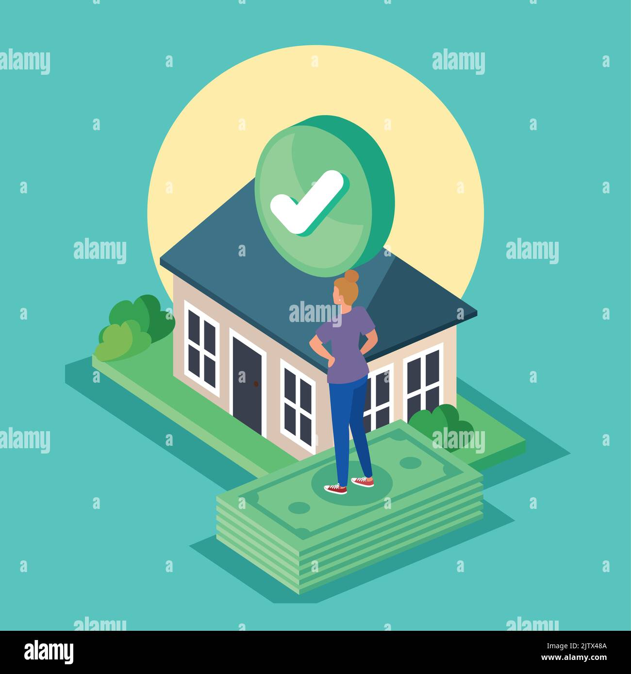 check symbol in house Stock Vector Image & Art - Alamy
