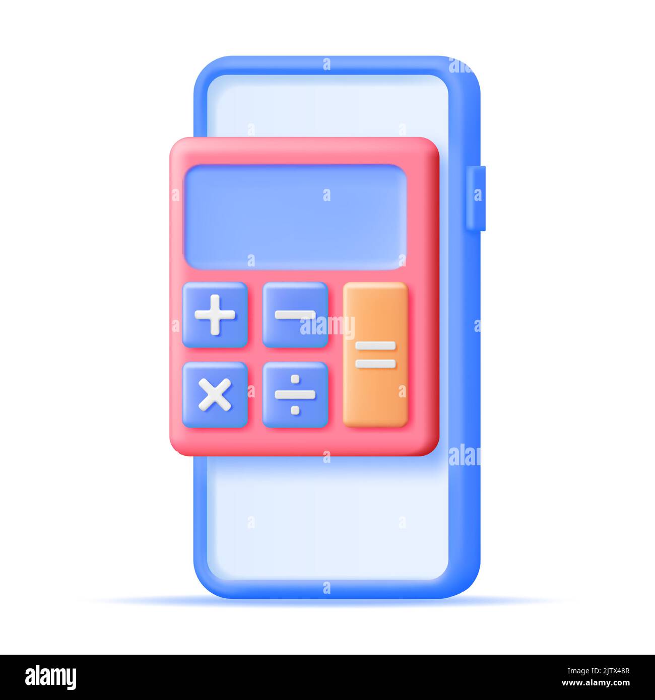 3D Calculator App on Smartphone Screen Isolated Stock Vector Image ...