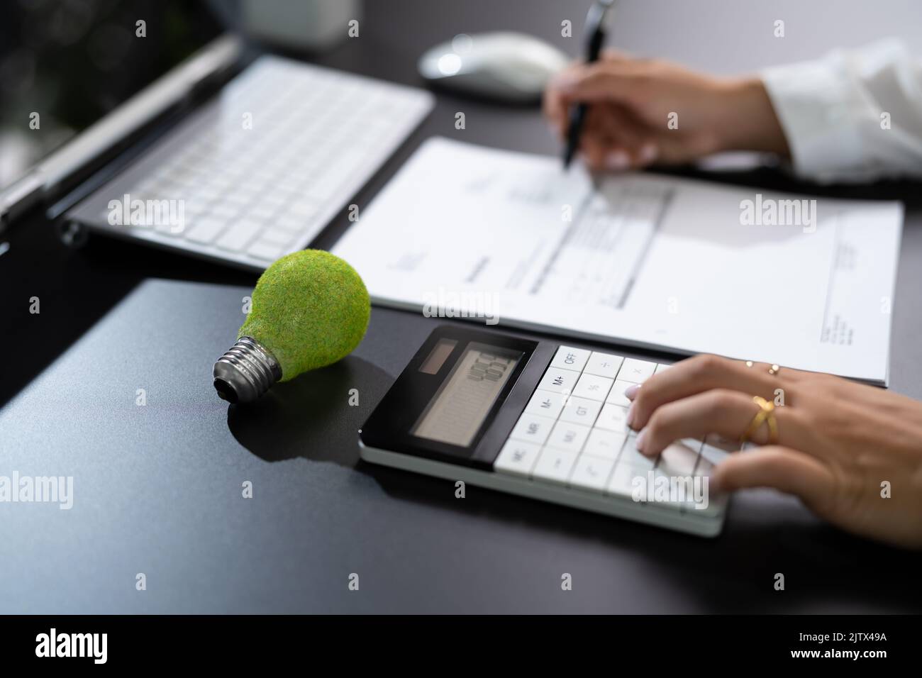 Energy Bill Invoice. Finance Accountant And Cost Cutting Stock Photo ...