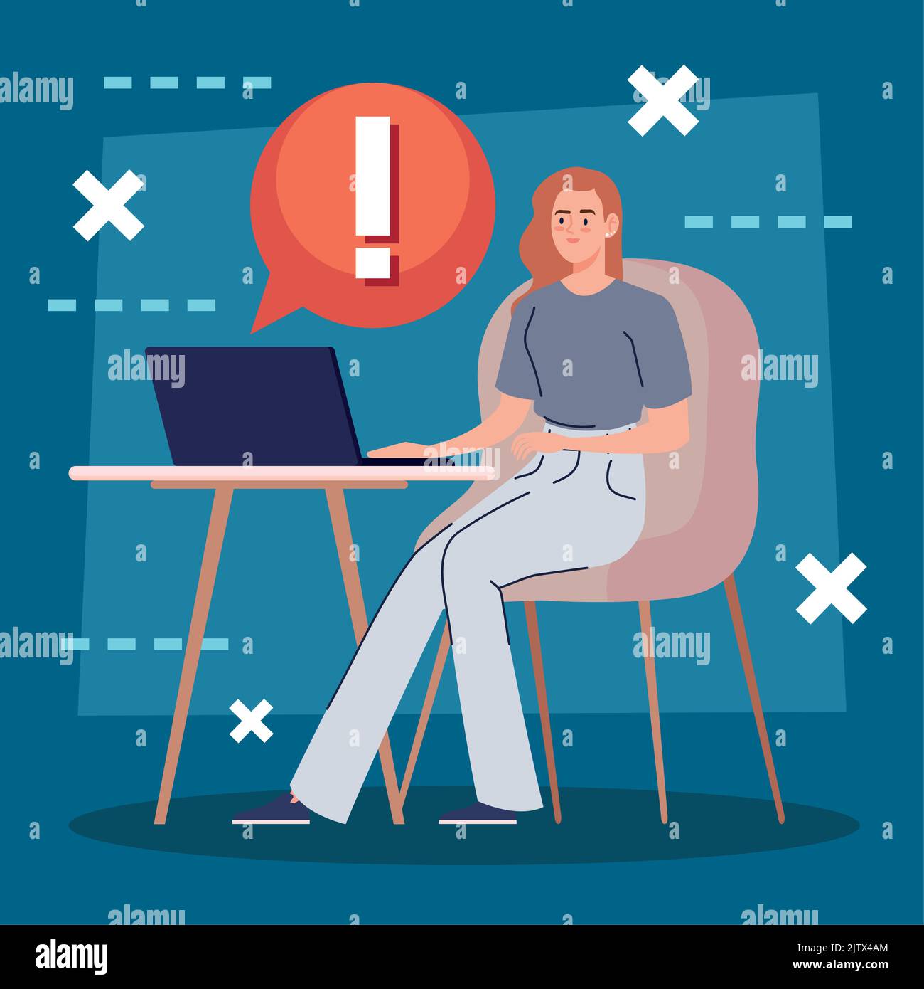 woman using laptop Stock Vector Image & Art - Alamy