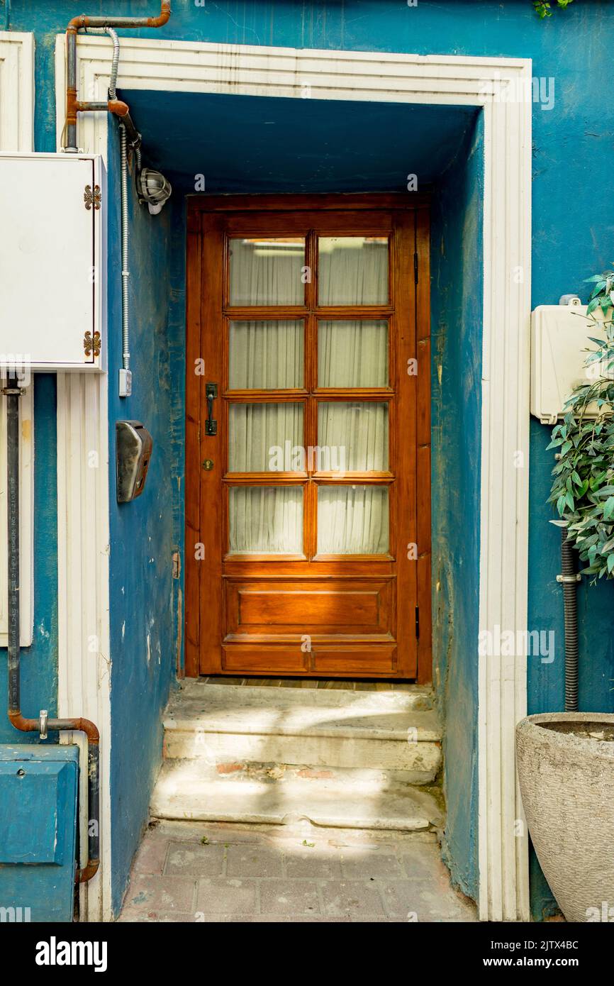 Old vintage wooden door in historical district of Istanbul Stock Photo ...
