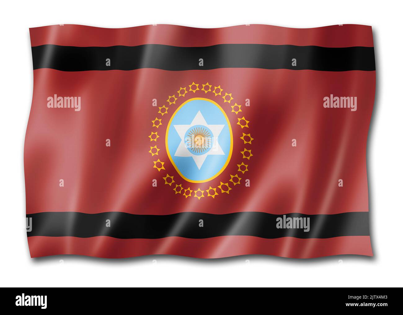 Salta province flag, Argentina waving banner collection. 3D ...