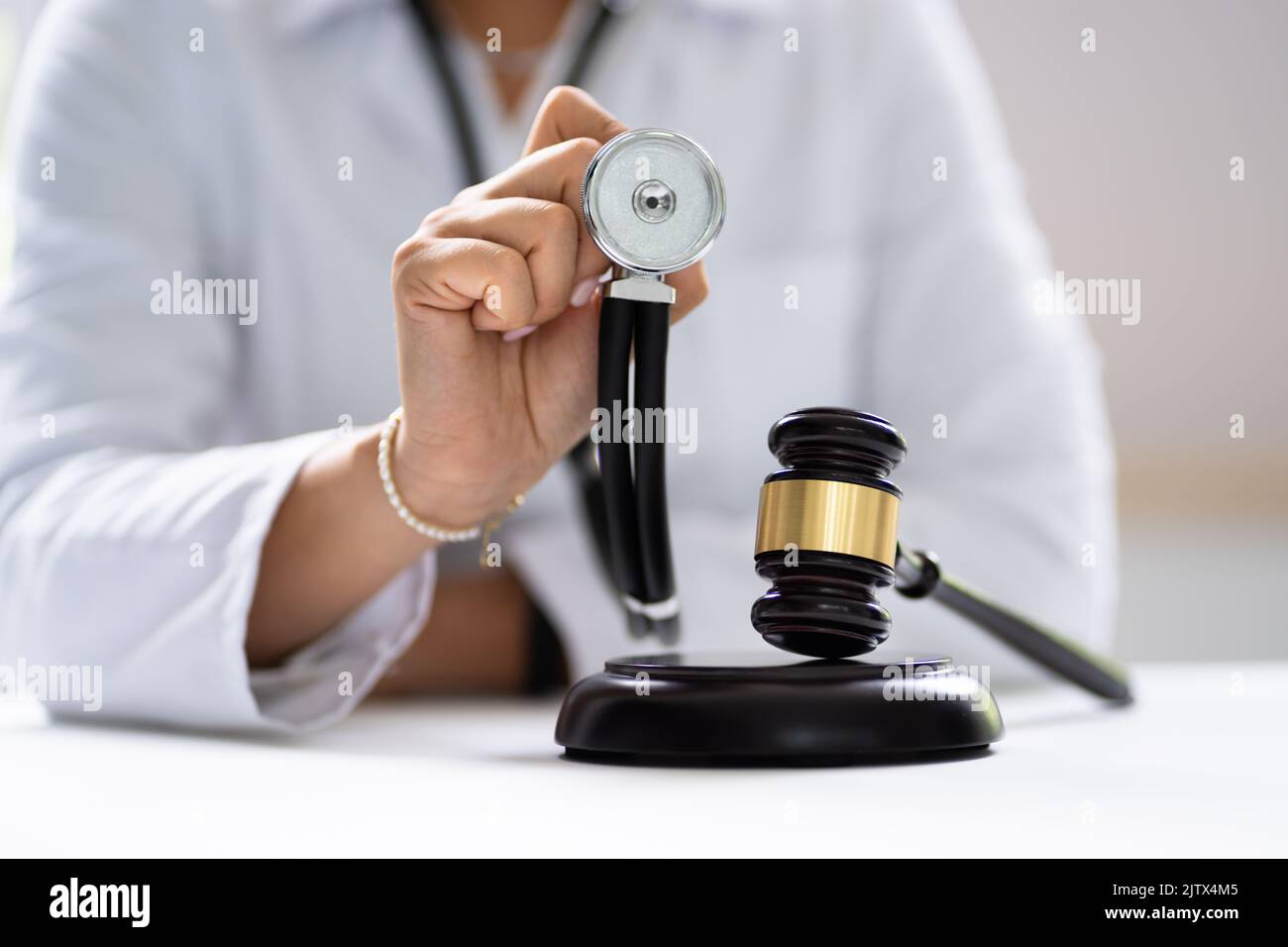 Forensic Exam Doctor. Judge Gavel And Criminal Examination Stock Photo ...
