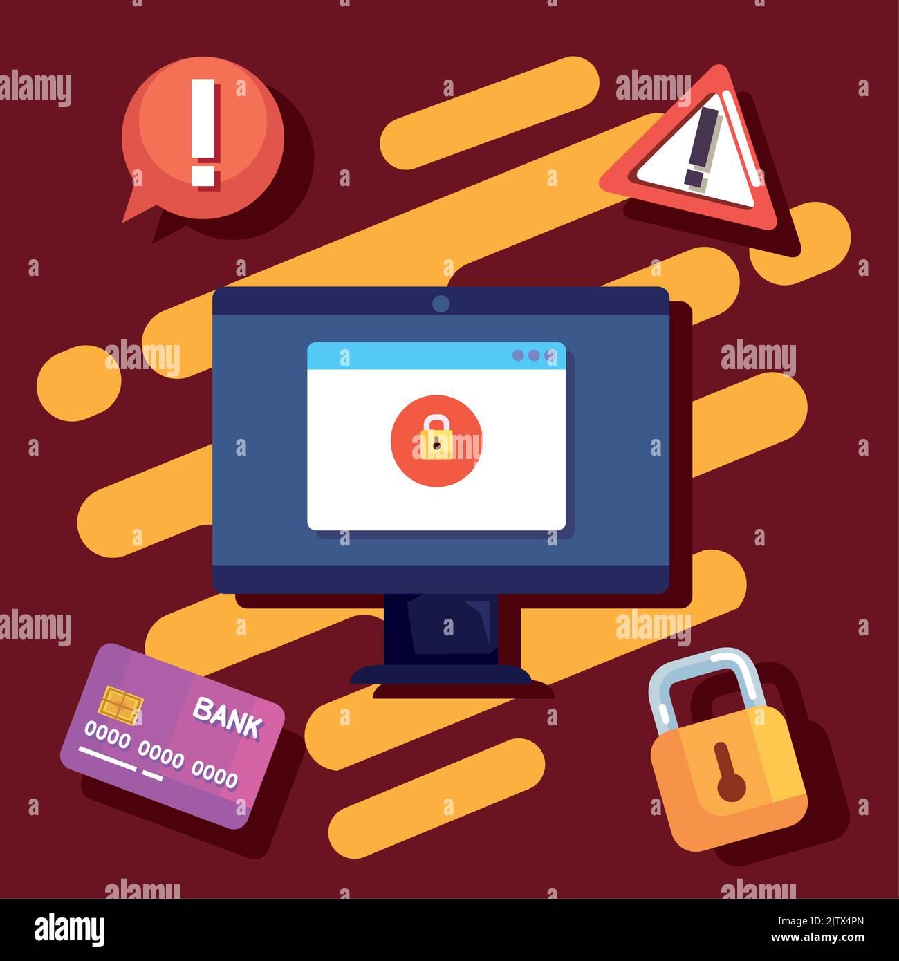 desktop with cyber fraud Stock Vector Image & Art - Alamy