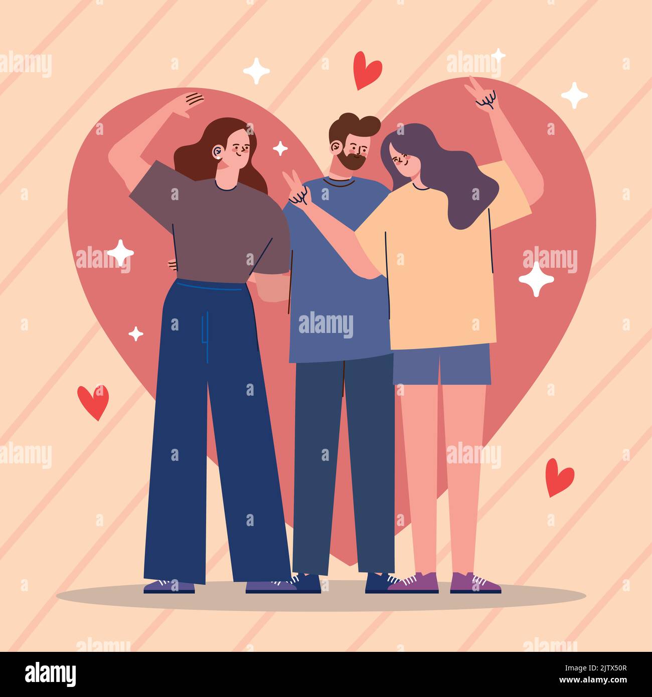 Three best friends vector hi-res stock photography and images - Alamy