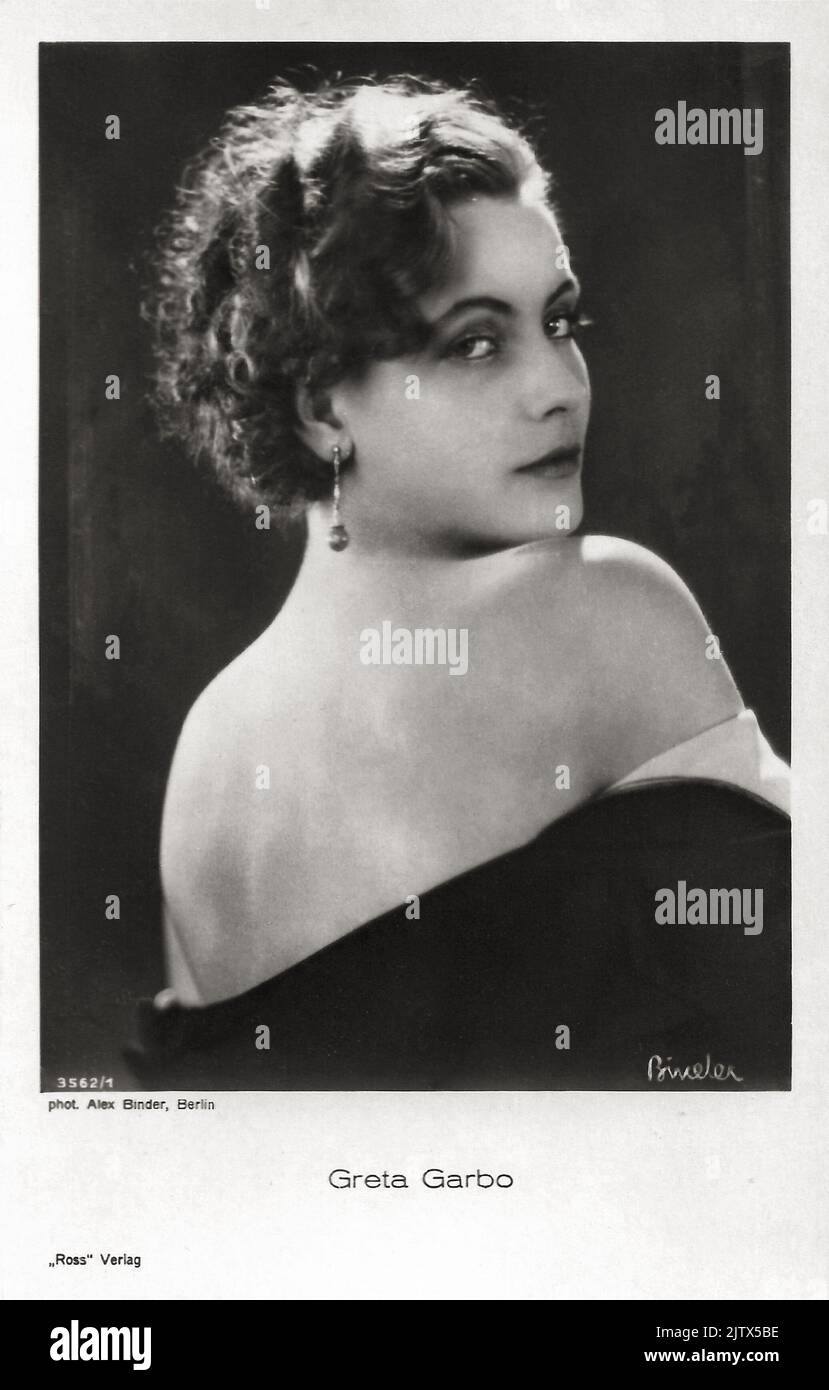 Greta Garbo - German postcard by Ross Verlag, 1928-1929. Photo by Alex ...