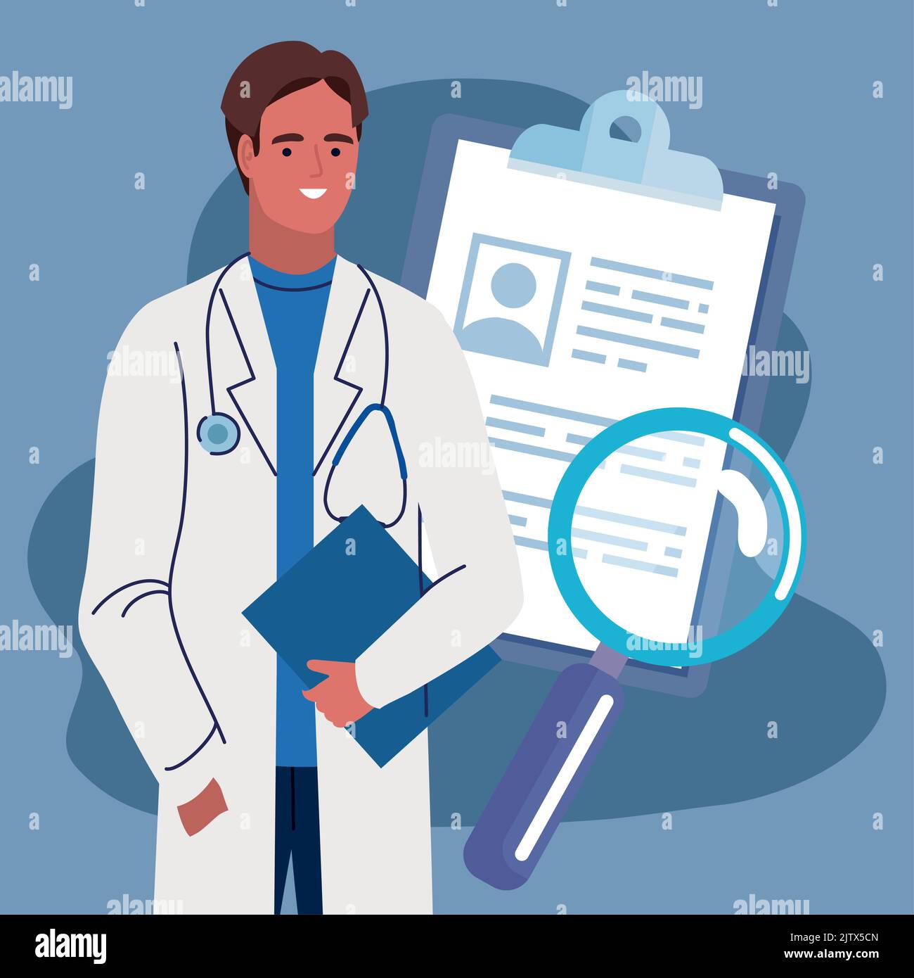 Magnifying glass doctor searching Stock Vector Images - Alamy