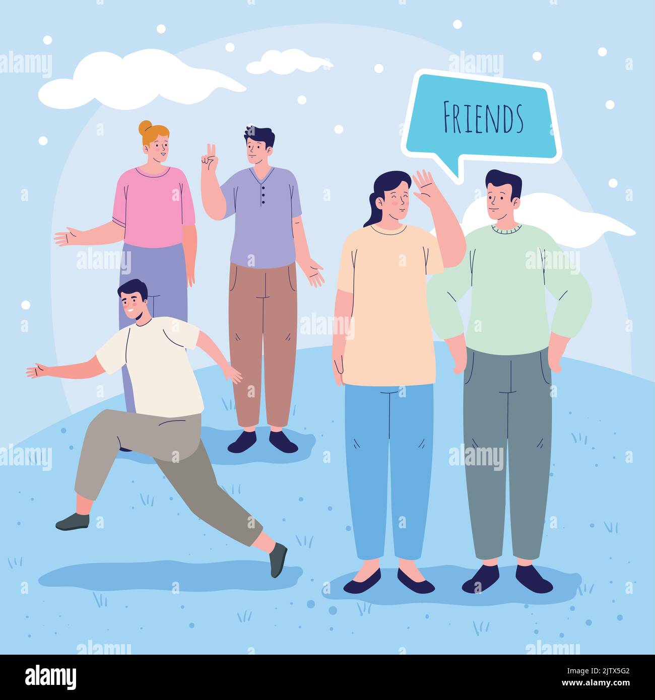 people speaking with friends Stock Vector Image & Art - Alamy