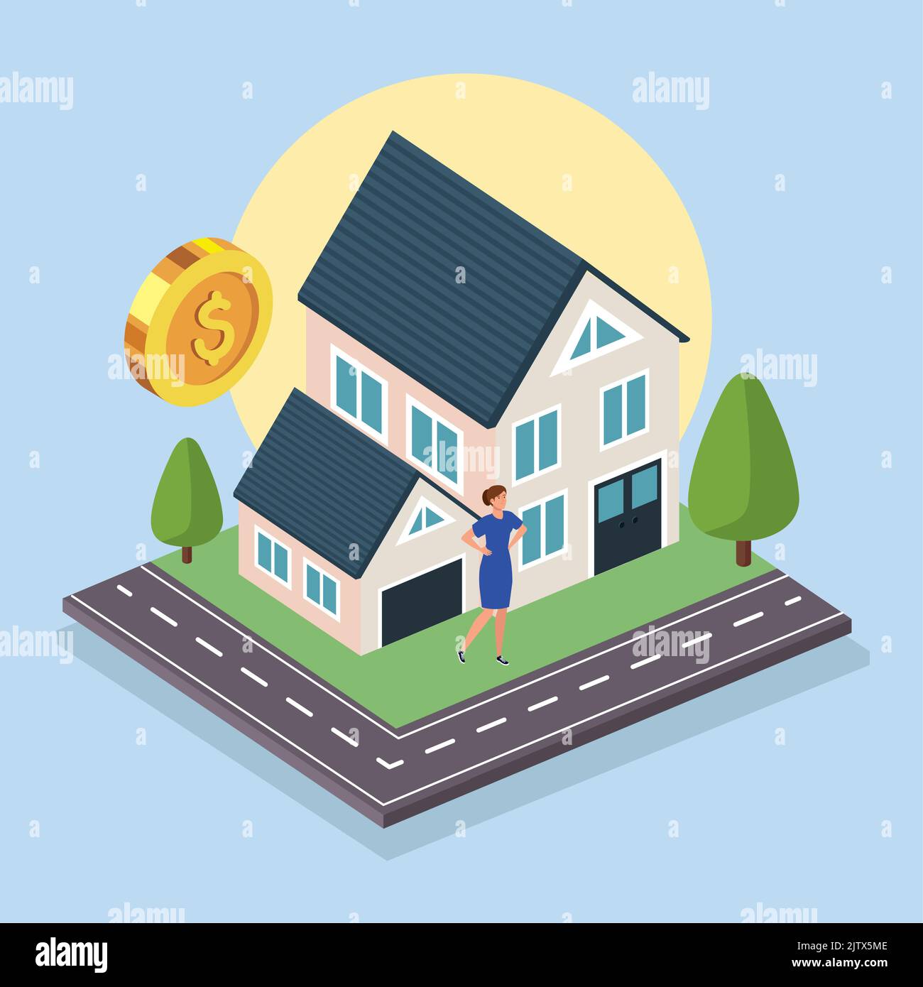 house with coin Stock Vector Image & Art - Alamy